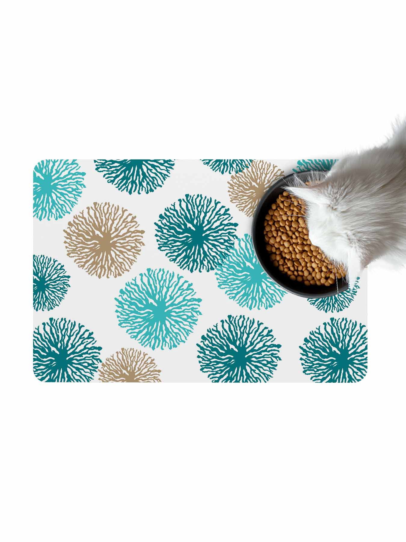 Blue Green Floral Doormat Non Slip Diatomaceous Earth Door Mat ...