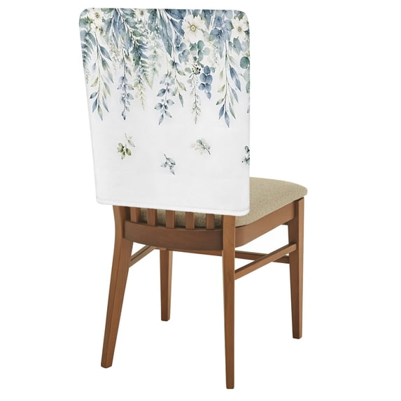 Blue Green Flower Leaf Chair Back Covers Set of 4 Rustic Farmhouse ...