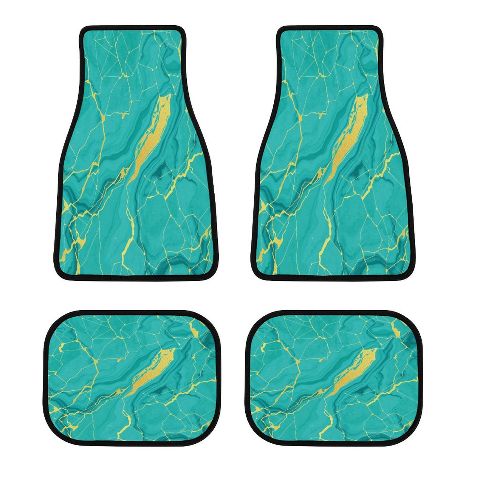 Blue Green Gold Marble Geometry Car Floor Mats 4 Pieces Car Floor Mats ...