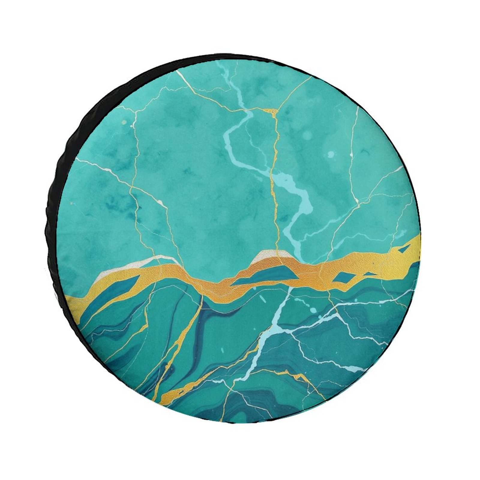 Blue Green Gold Marble Geometry Spare Tire Cover Universal Wheel Tire ...