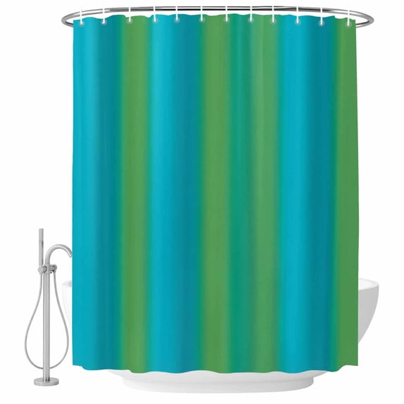 Blue Green Gradient Shower Curtain for Bathroom, Color Striped Ombre ...