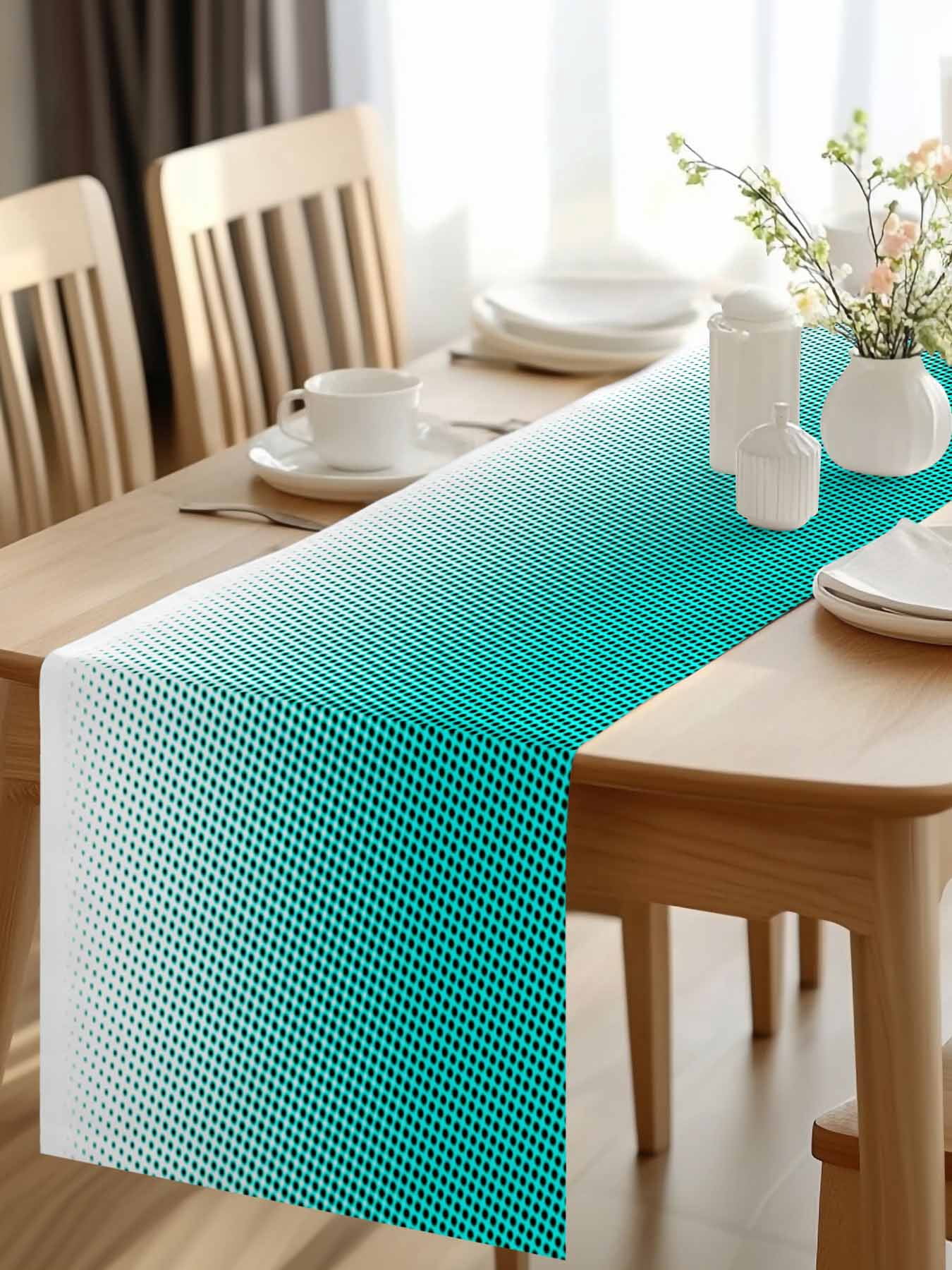 Blue Green Graduality Table Runner 70 Inches Long,Kitchen Dining ...