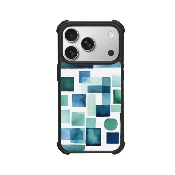 Blue Green Grid Shockproof Case For iPhone 12 13 14 15 16 Pro Max ...