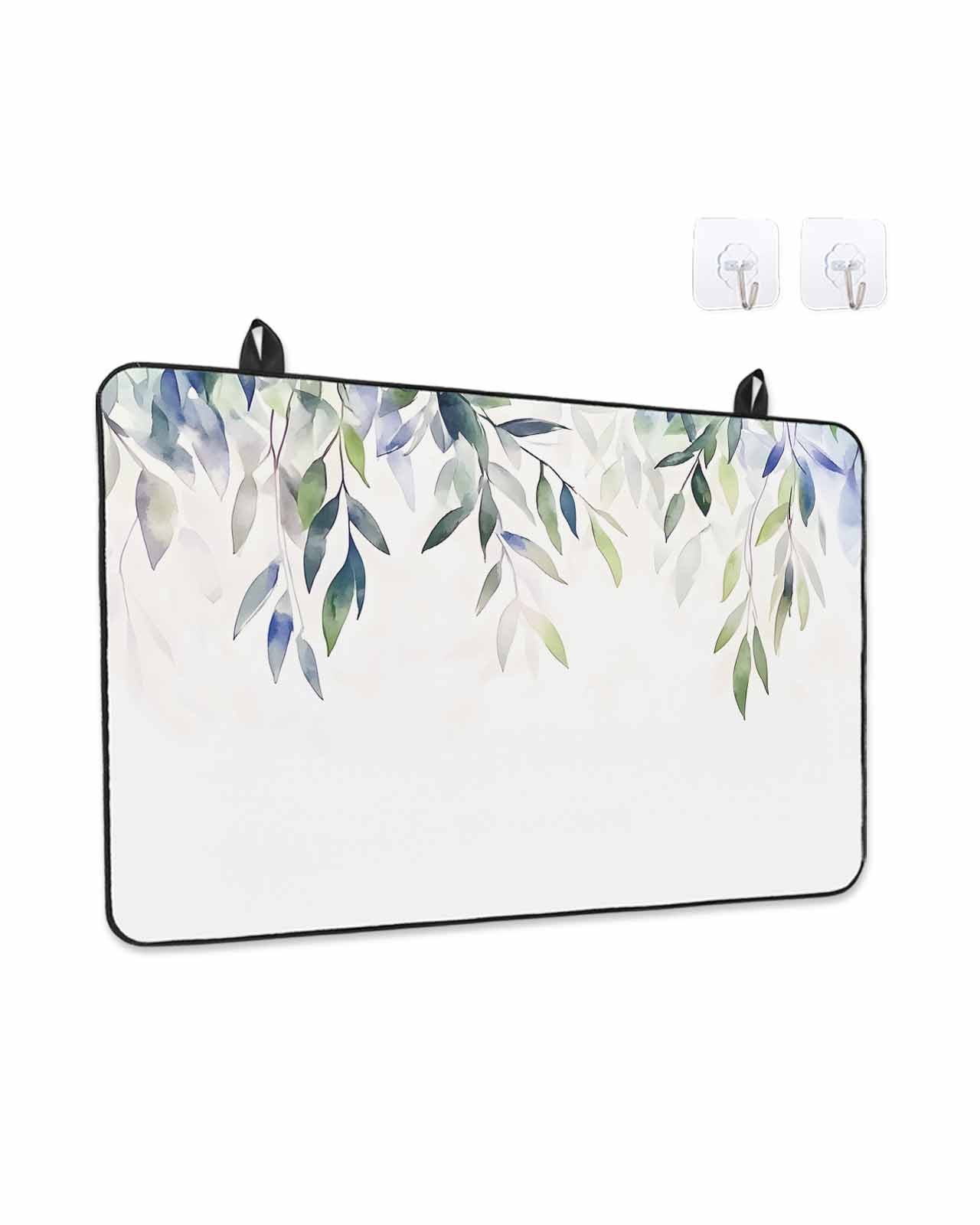 Blue Green Leaves Stove Top Covers for Electric Stove, Kitchen Glass ...