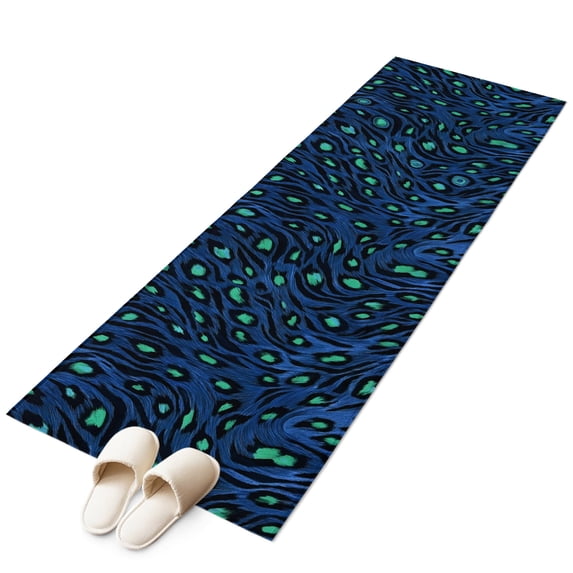 Blue Green Leopard Kitchen Runner Rug 2x6 Washable Runners for Hallway ...