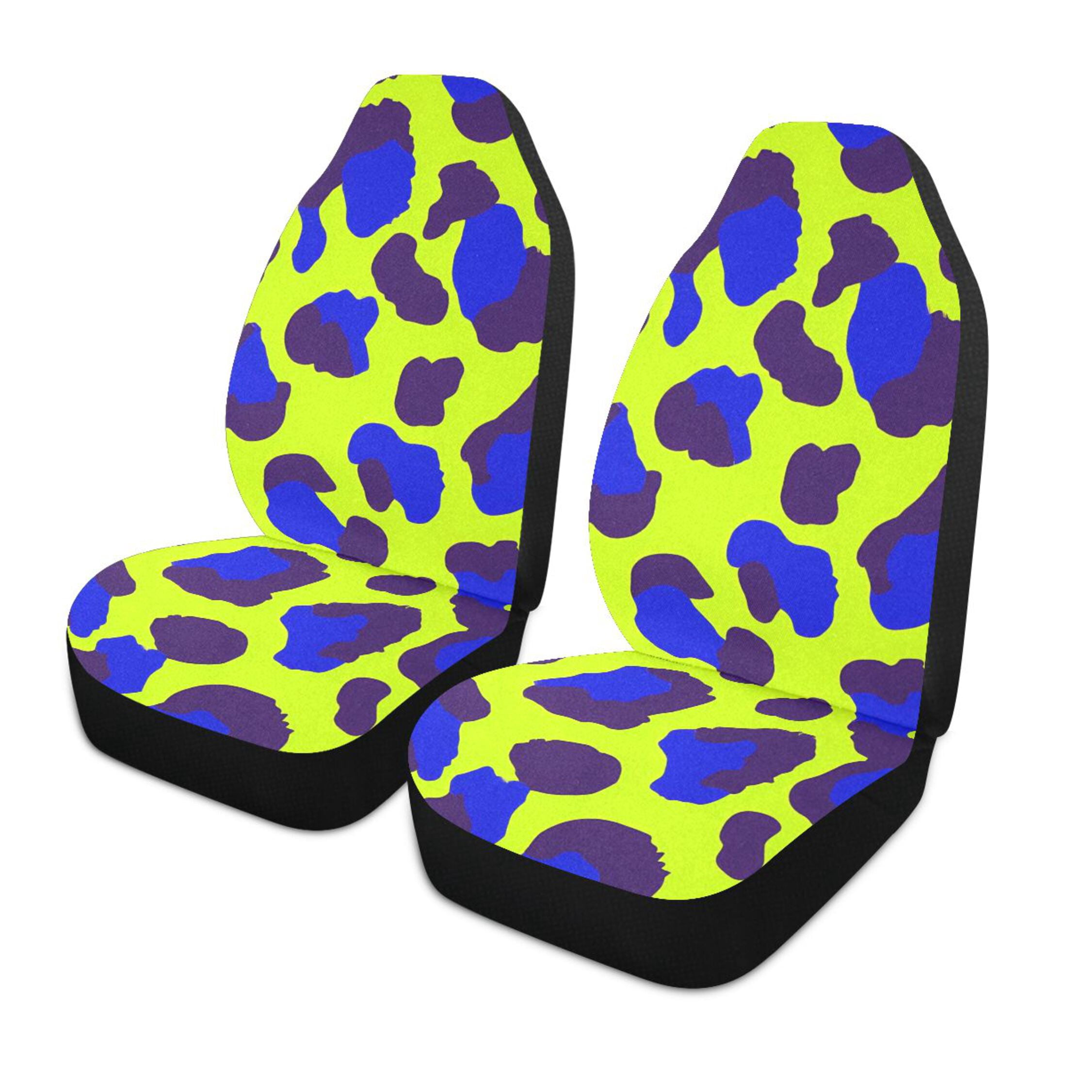 Blue Green Leopard Pattern Car Seat Covers Front Seats Universal Fit ...