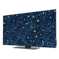 Blue Green Leopard TV Cover for 50 Inch Screen,Stretch Fabric Dustproof ...