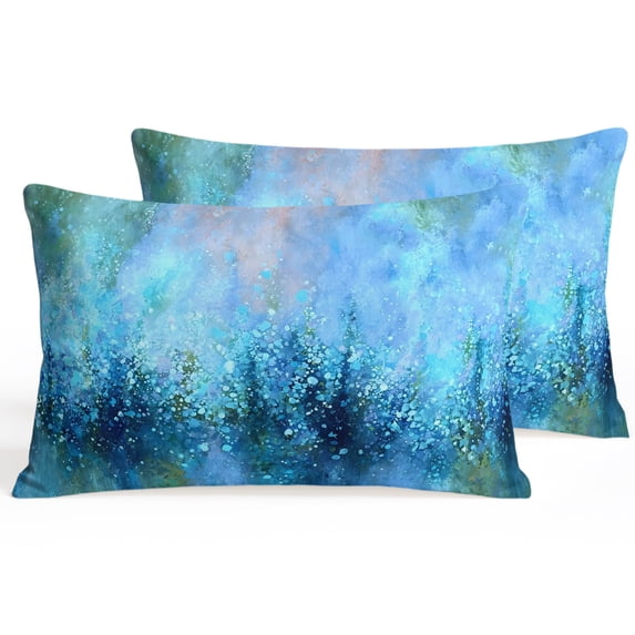 Blue Green Lumbar Pillow Covers 12 x 20 Inch Pillow Covers Set of 2 ...