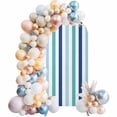Blue Green Navy Stripes Arch Backdrop Cover 4 FT Minimalist Abstract ...