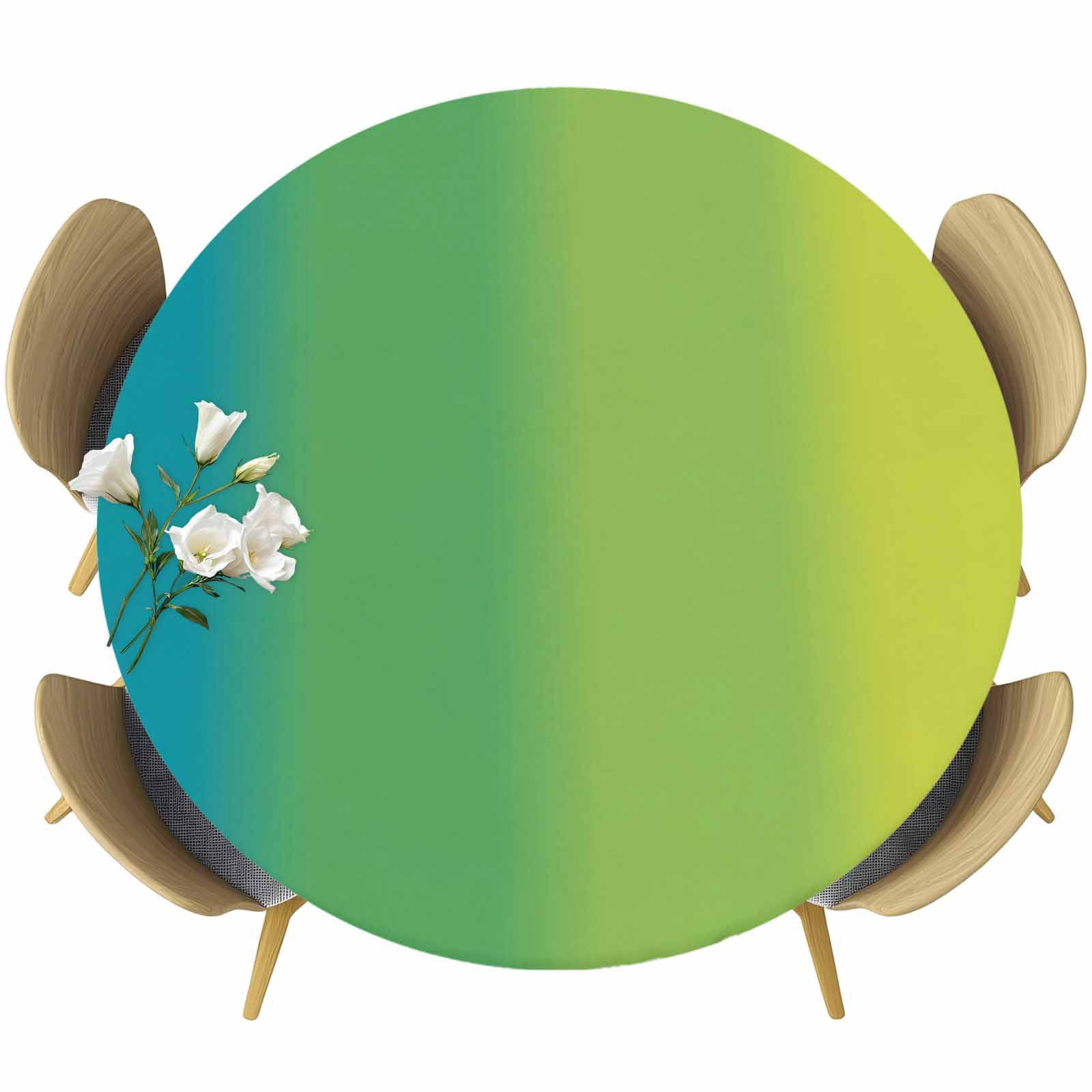 Blue Green Ombre Round Tablecloth 45-54 Inch Round Fitted Table Cloth ...