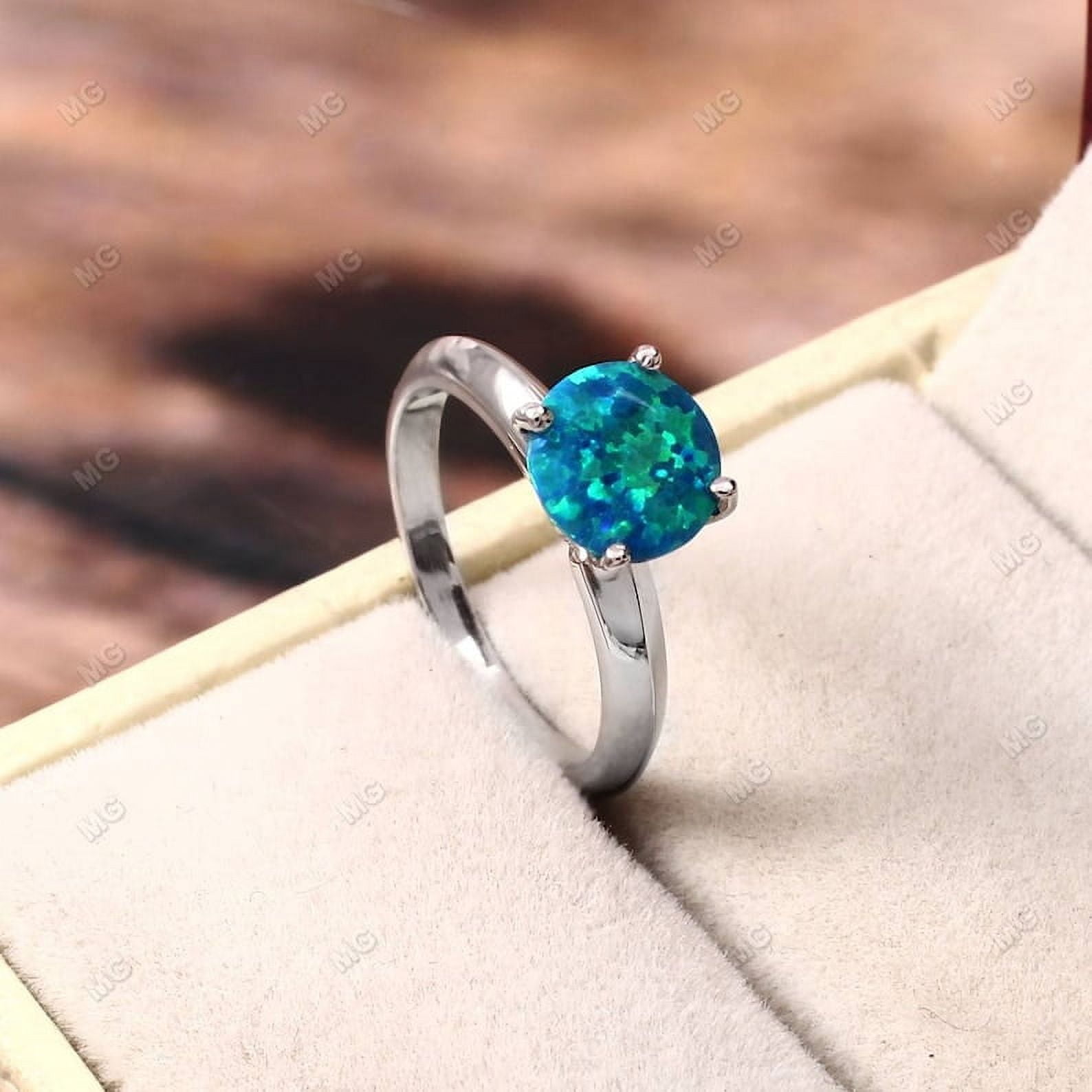 Blue Green Opal Ring Peacock Blue Opal Ring Blue Opal Ring Fire Opal Ring, Green Opal Ring ...