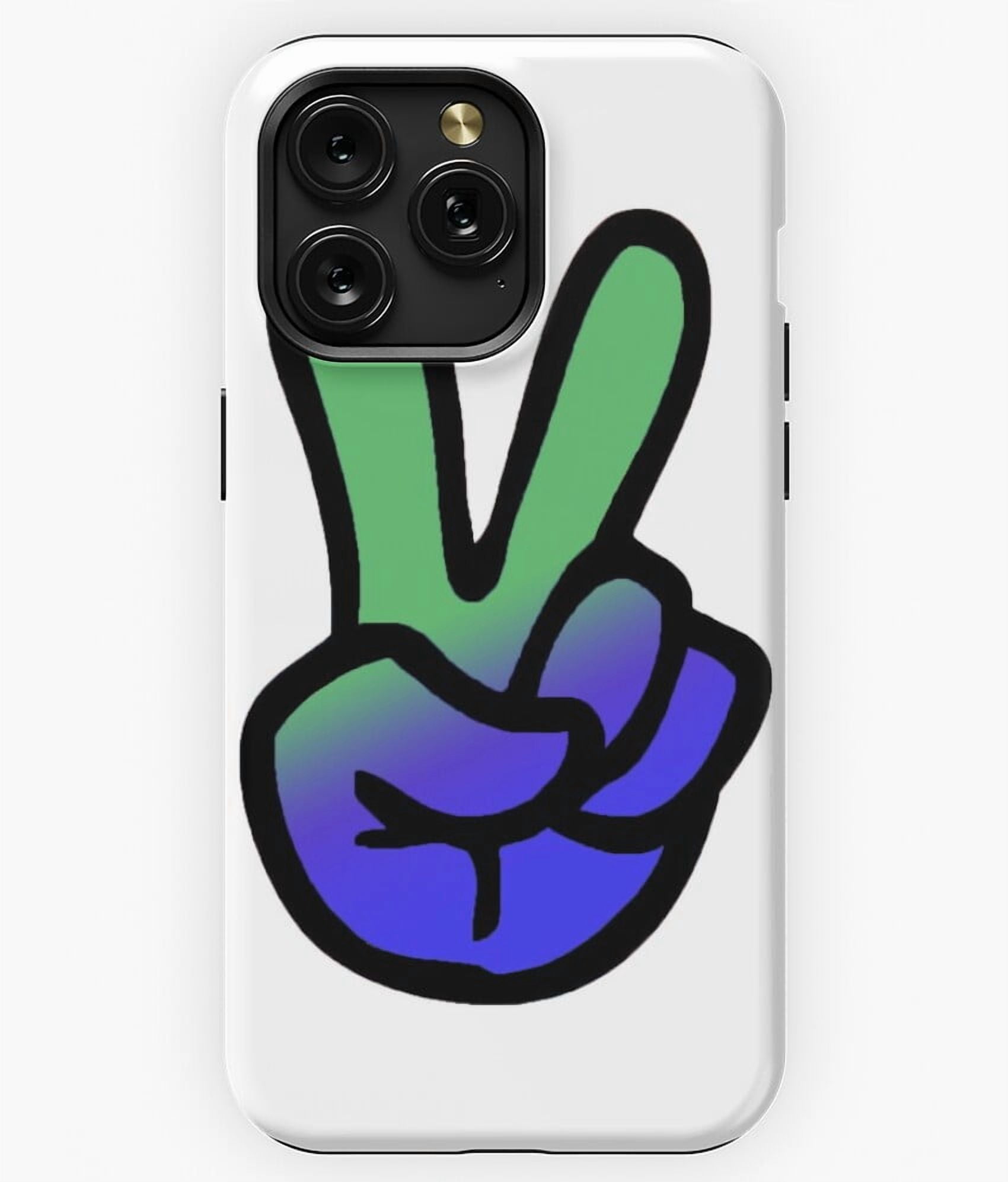 Blue Green Peace Sign Hippie Symbol G5087 Phone Case for iPhone17 16 15 ...