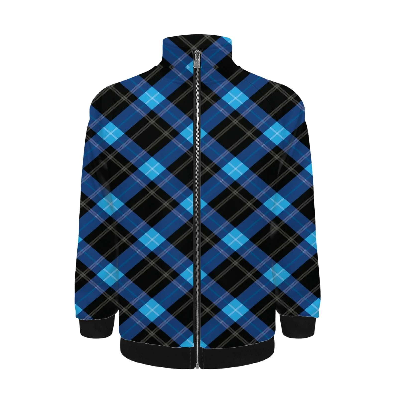 Blue Green Plaid Jacket Men's Street Cool Long Sleeves Coat Personality ...