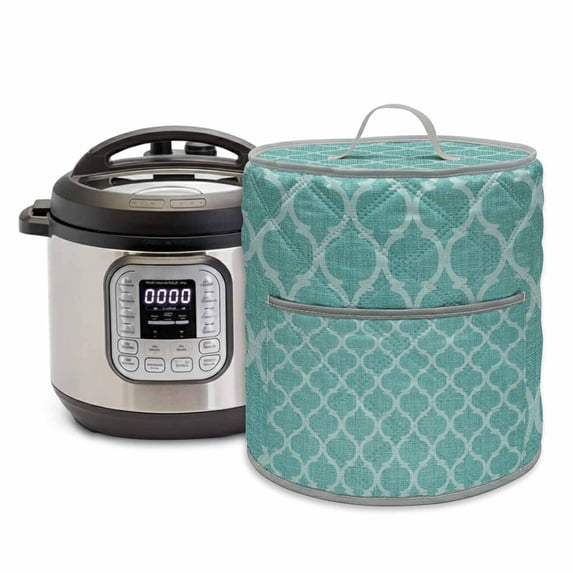 Blue Green Plaid Rice Cooker Cover 6 Quart Retro Country Moroccan ...
