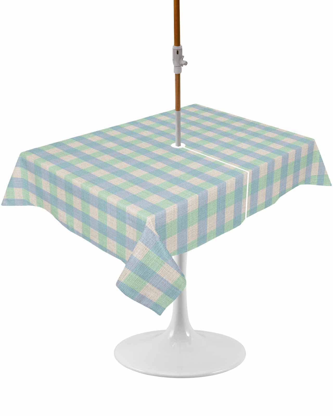 Blue Green Rectangle Outdoor Tablecloth, Waterproof Table Cloth Cover ...