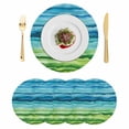 Blue Green Round 13 Inch Placemats Set of 4, Gradient Watercolor Modern ...
