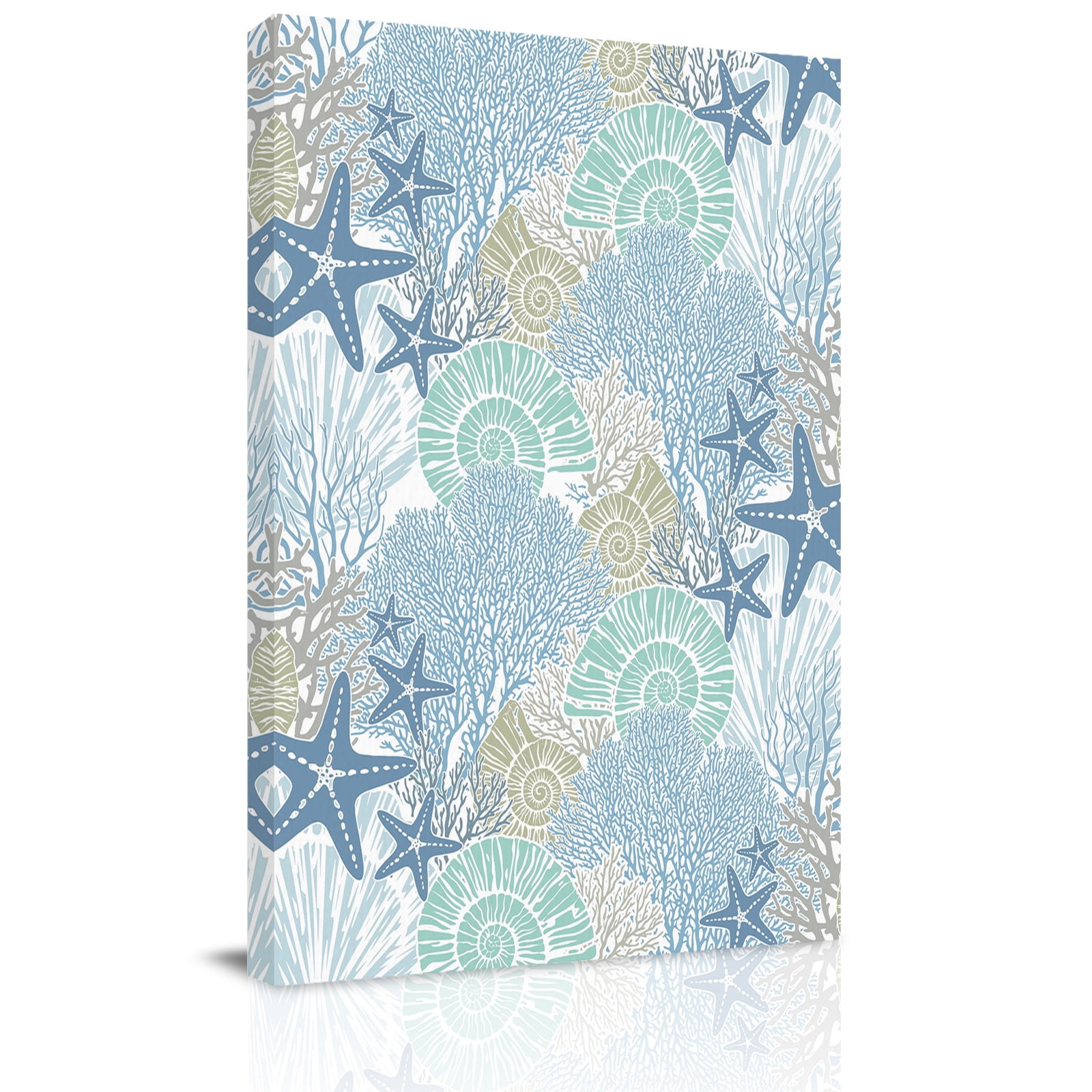Blue Green Sea Canvas Wall Art for Living Room, Nautical Coastal Ocean ...