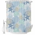 Blue Green Sea Shower Curtain for Bathroom, Nautical Coastal Ocean ...