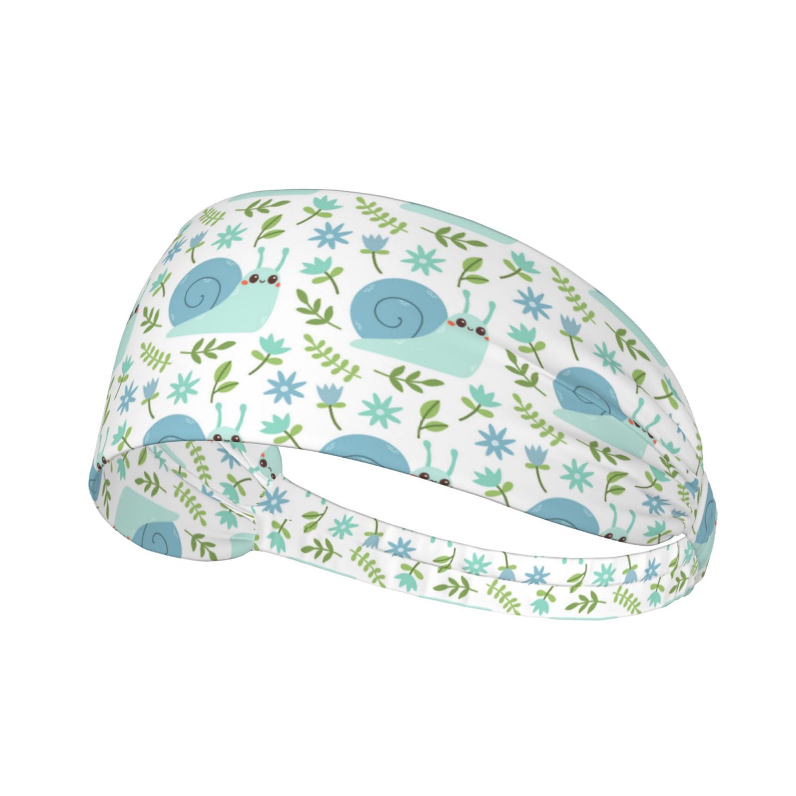 Blue Green Snail Leaves Sweat Band Sports Headbands for Men & Women ...