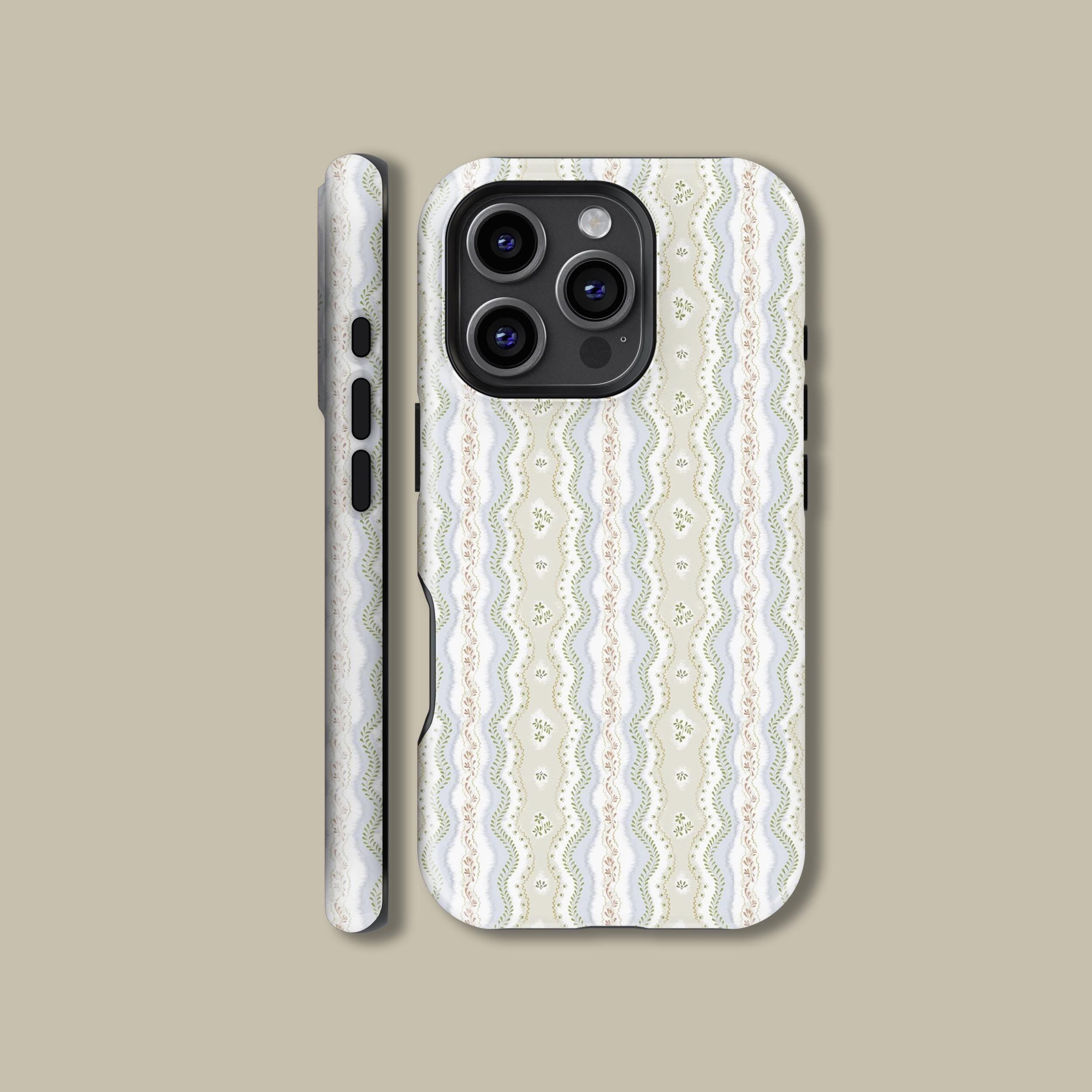 Blue Green Spring Floral Pattern MagSafe Case for iPhone Samsung Flower ...