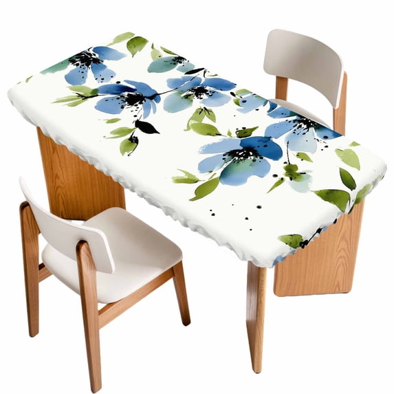 Blue Green Spring Floral Table Cloths for 3 Foot Rectangle Tables ...