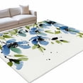 Blue Green Spring Floral Washable Rug 3x5 Area Rug for Living Room ...