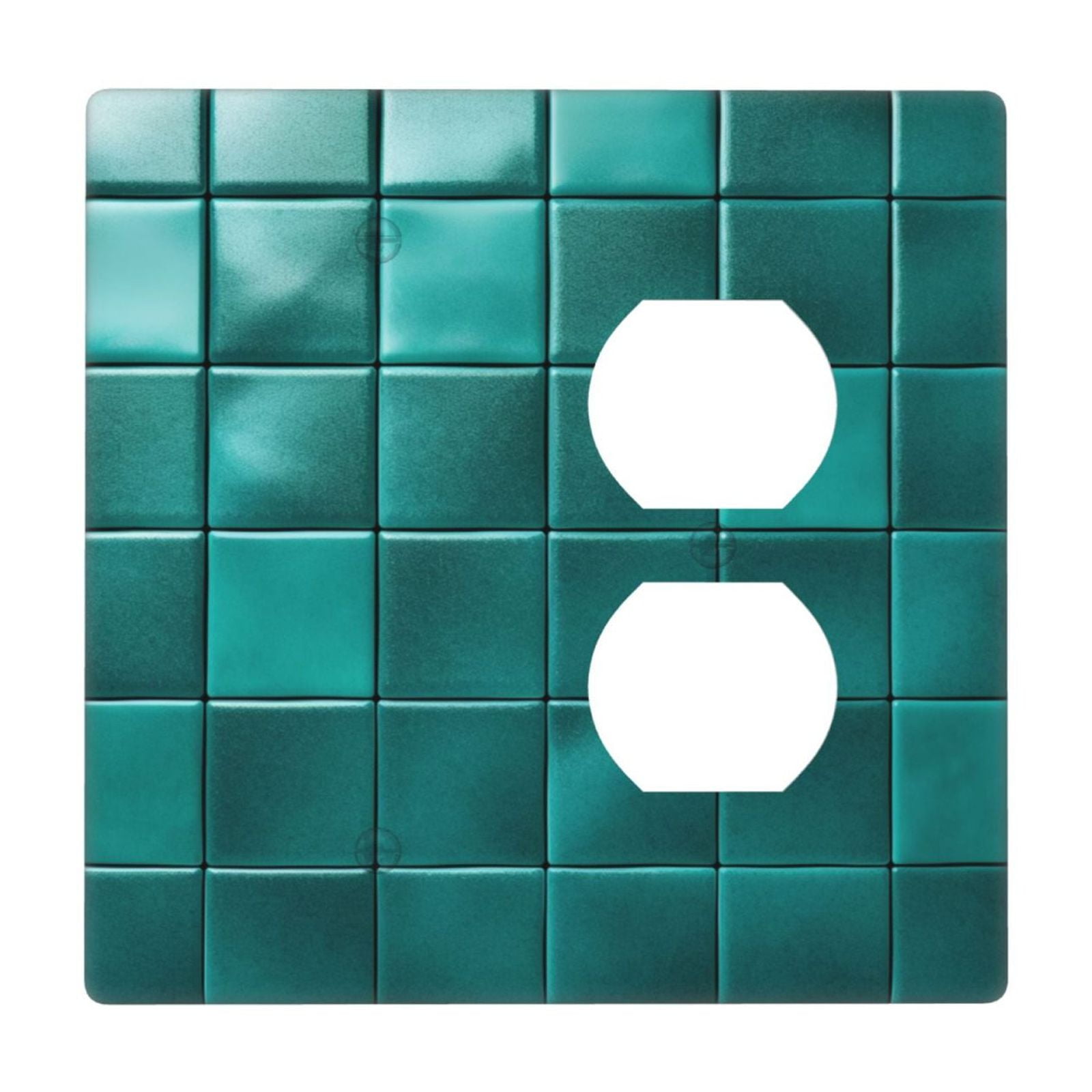 Blue Green Square Ceramic Pattern Switch Cover Decorative Wall Plate ...