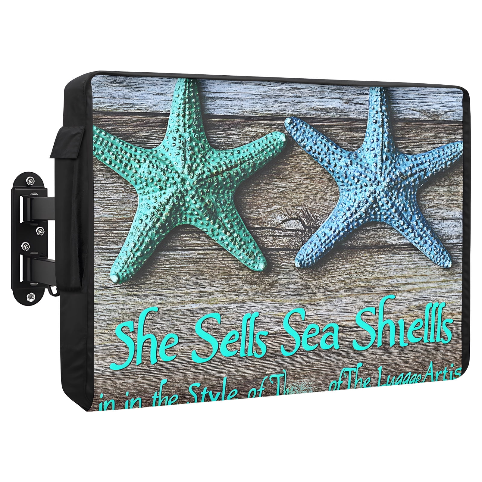 Blue Green Starfish Outdoor TV Cover 52 to 55 Inch Coastal Ocean ...