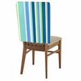 Blue Green Stripes Chair Back Covers Set of 6 White Striped Colorful ...