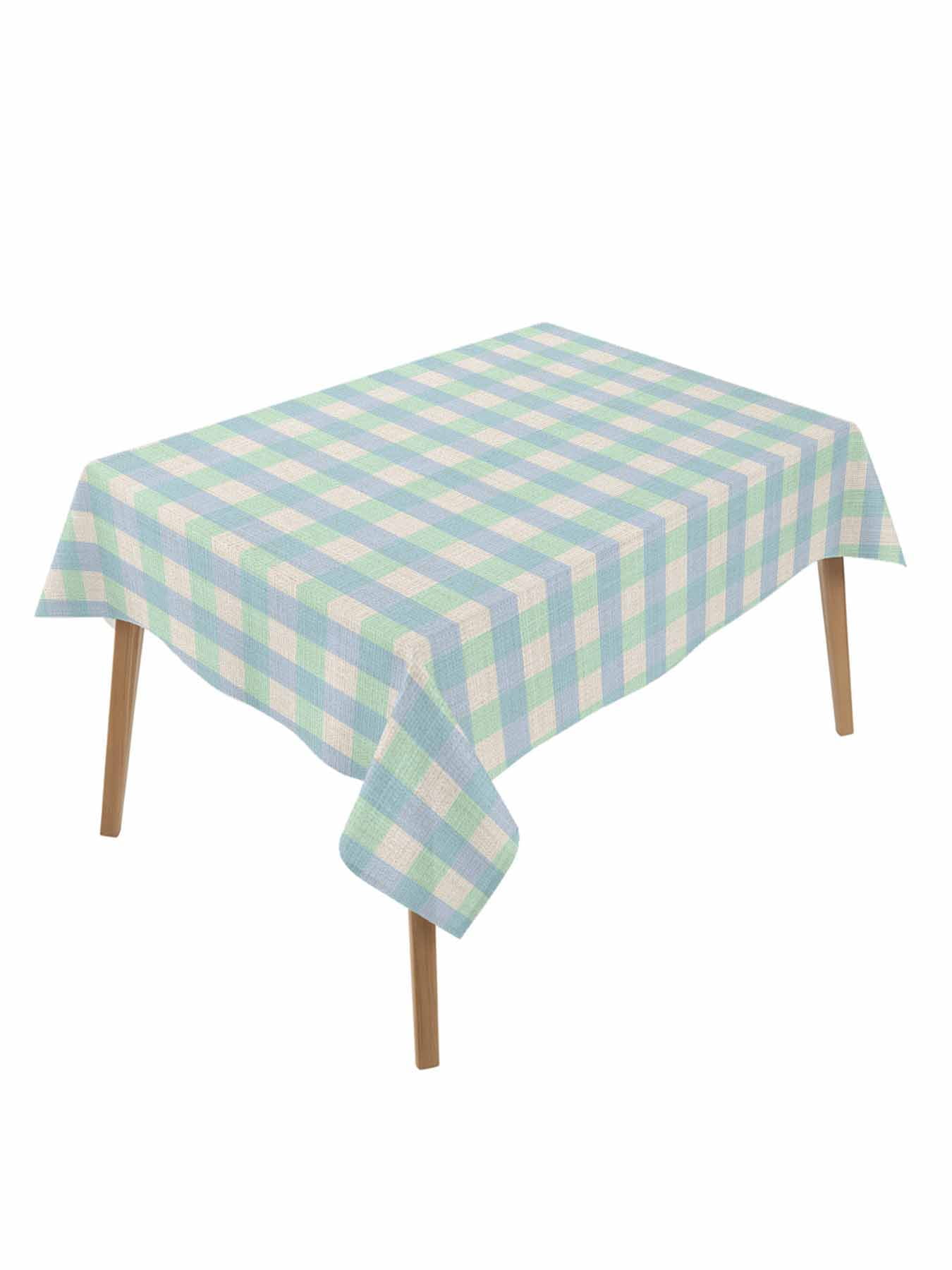 Blue Green Table Cloth, Grid Checkered Plaid Gingham Lattice Trellis ...