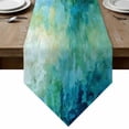 Blue Green Table Runner Linen Burlap Table Runner 120 Inches Long ...