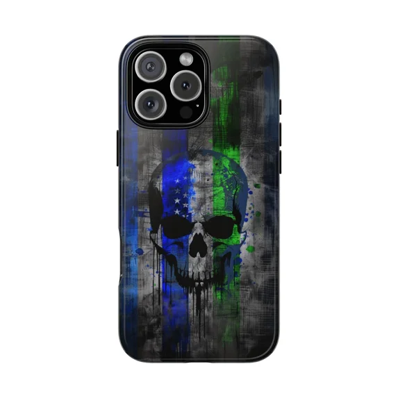 Blue Green USA Abstract Pattern iPhone Case for iPhone 17 to 11 Pro Max ...