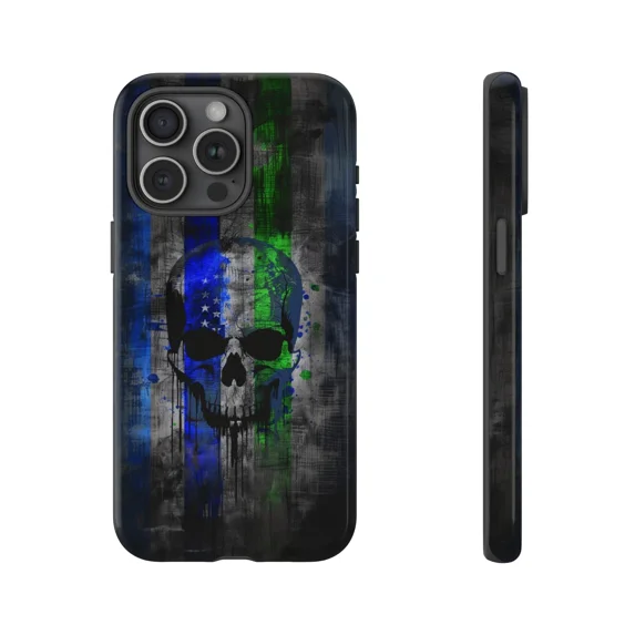 Blue Green USA Flag Abstract iPhone Case 17 11 12 13 14 15 16 Pro Max ...