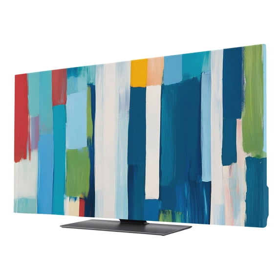 Blue Green White TV Cover for 50 Inch Screen,Stretch Fabric Dustproof ...
