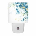 Blue Green Yellow Flowers Plug-in LED Night Lights Watercolor Spring ...