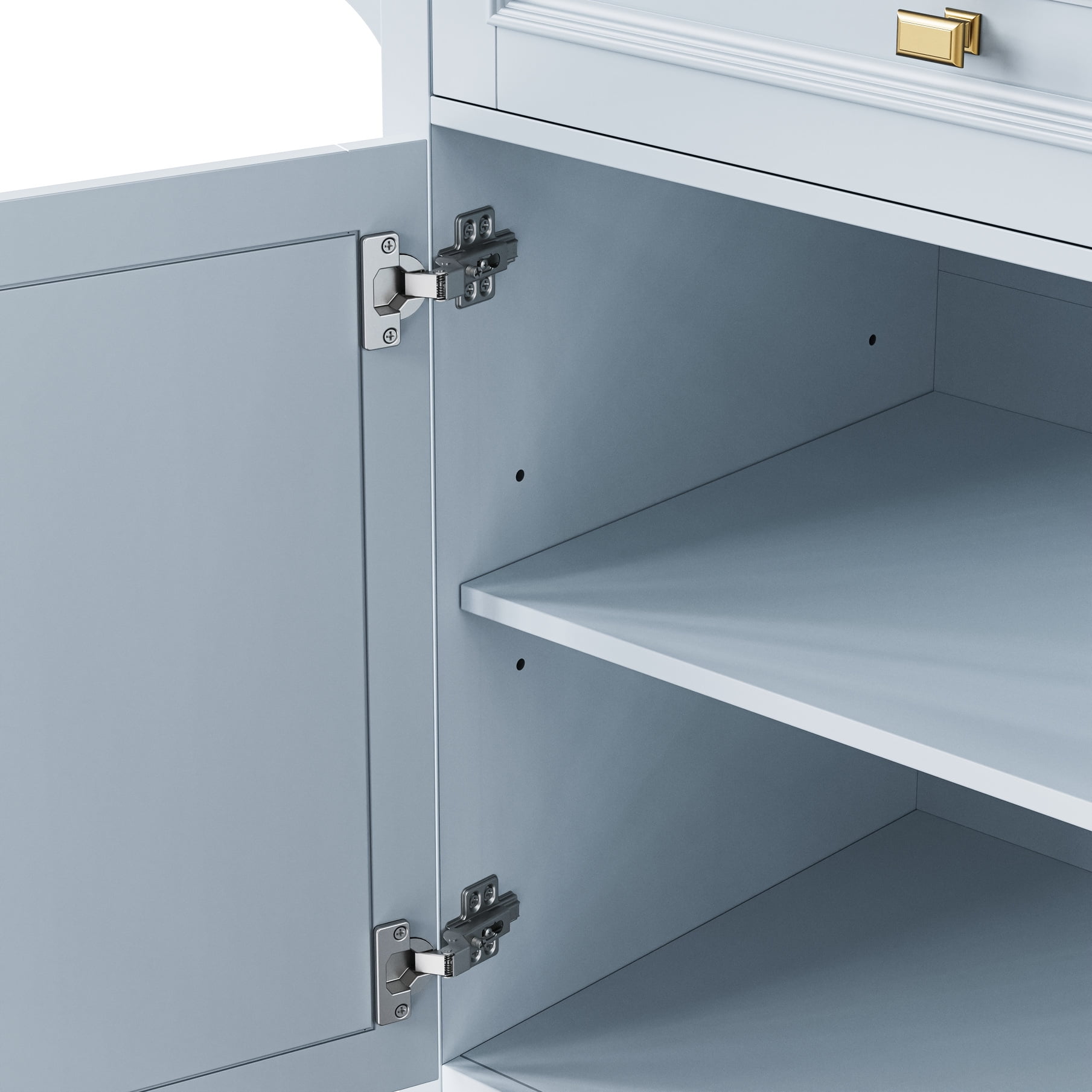 Blue Grey 52'' Drop Leaf Kitchen Island. Generous Storage With 2 ...