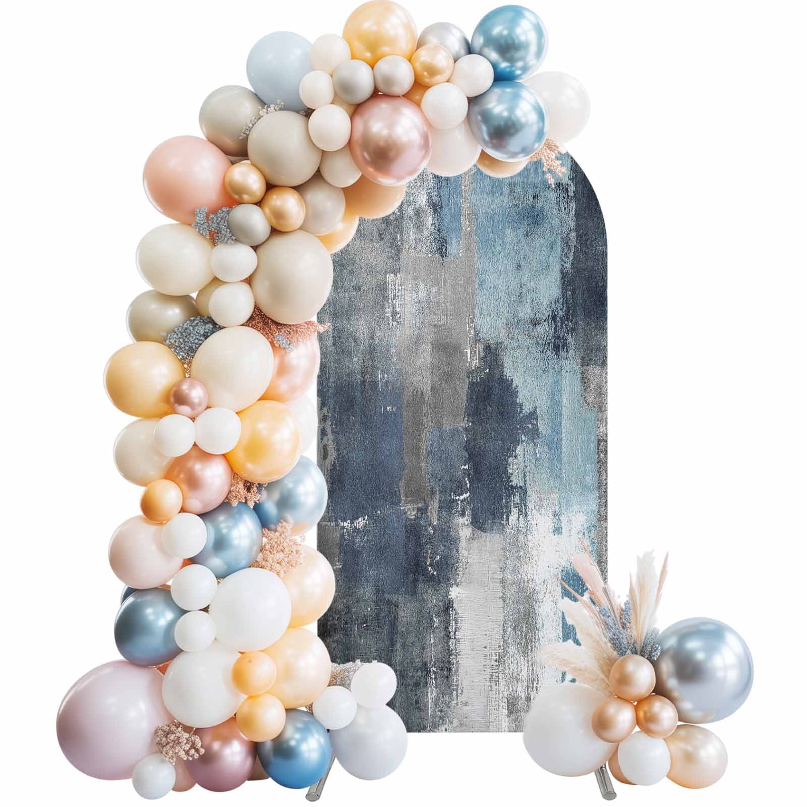 Blue Grey 6.6FT Arch Backdrop Covers, Abstract Art Oil Painting Modern ...
