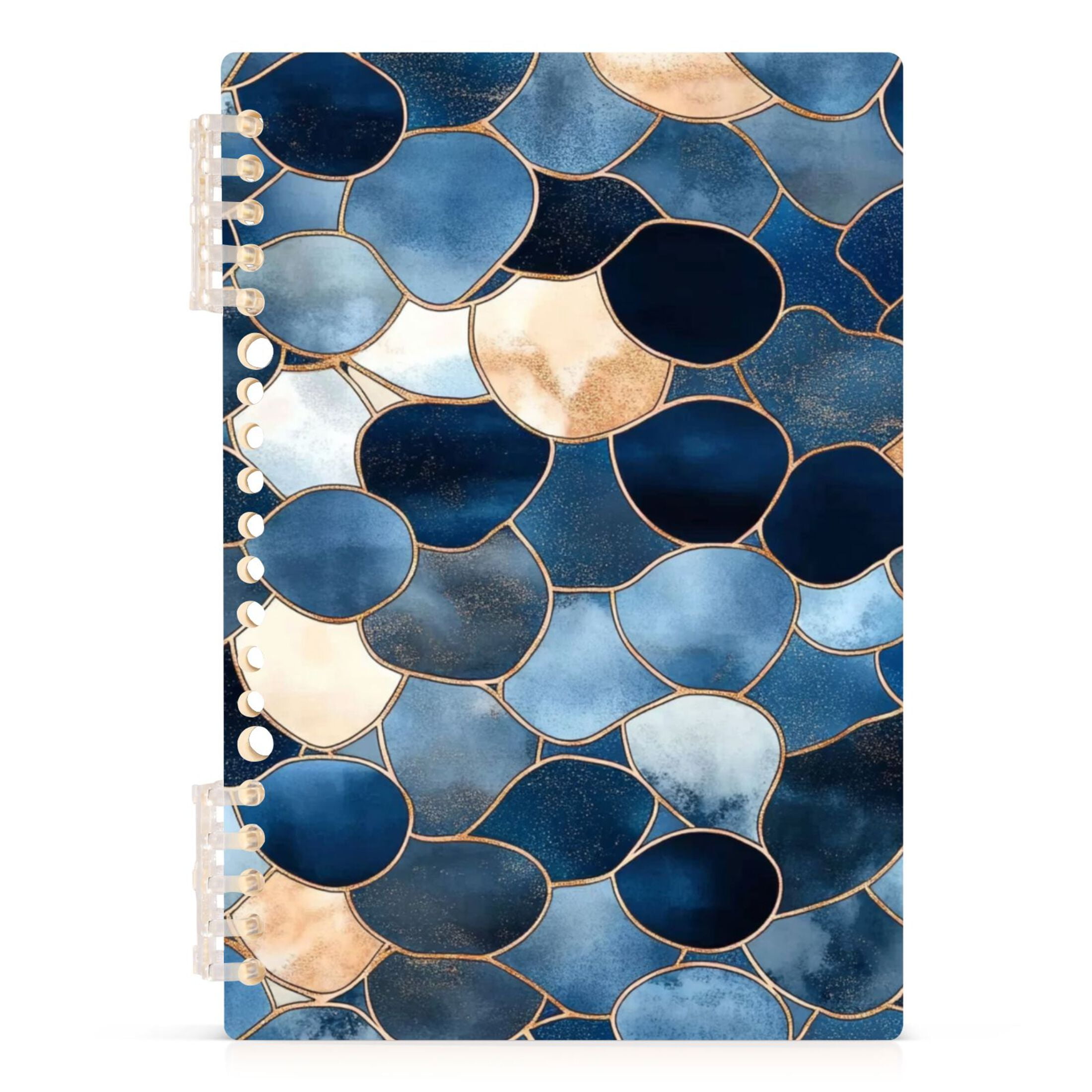 Blue Grey Abstract Art Lined Spiral Journal Notebook 60 Pages A5 ...