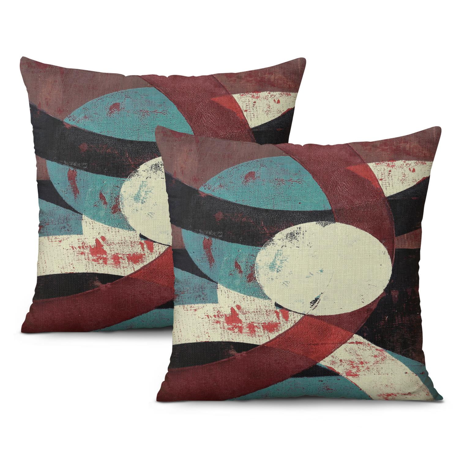 Blue, Grey & Black Cushion Covers with Unique Circular Geometry - The ...