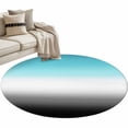 Blue Grey Black Round Rug 3ft Washable Circle Entryway Rugs Non Slip ...