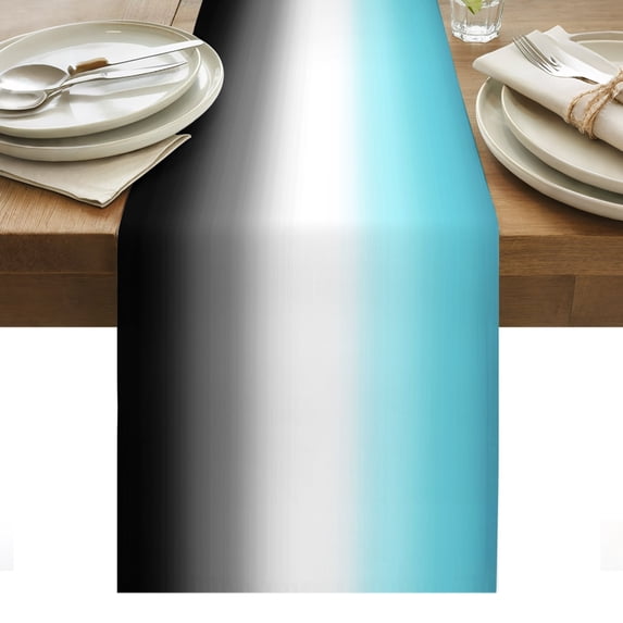 Blue Grey Black Table Runner Modern Minimalism Ombre Abstract Art ...