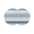 Blue Grey Boho Round Table Placemats set of 2, Bohemian Geometric ...