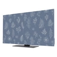 Blue Grey Botanical TV Cover for 65 Inch Screen, Stretch Fabric ...