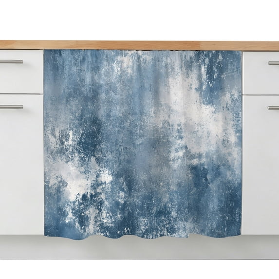 Blue Grey Cabinet Curtains 28"W x 35"L, Dustproof Sink Skirt Curtain ...