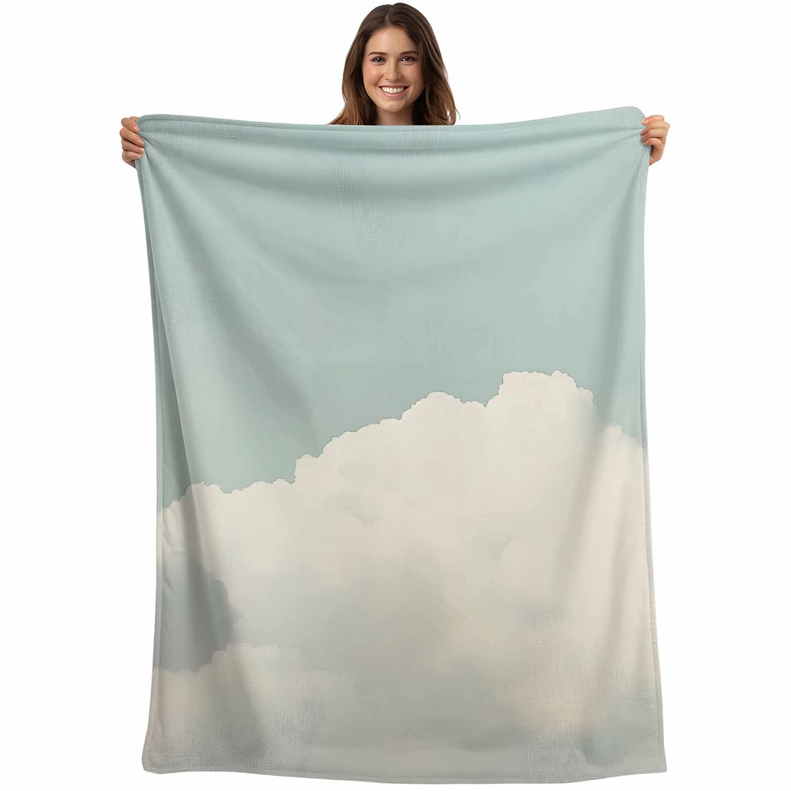 Blue Grey Cloudy Sky Blanket Soft Cozy Warm Throw Blanket for Couch ...