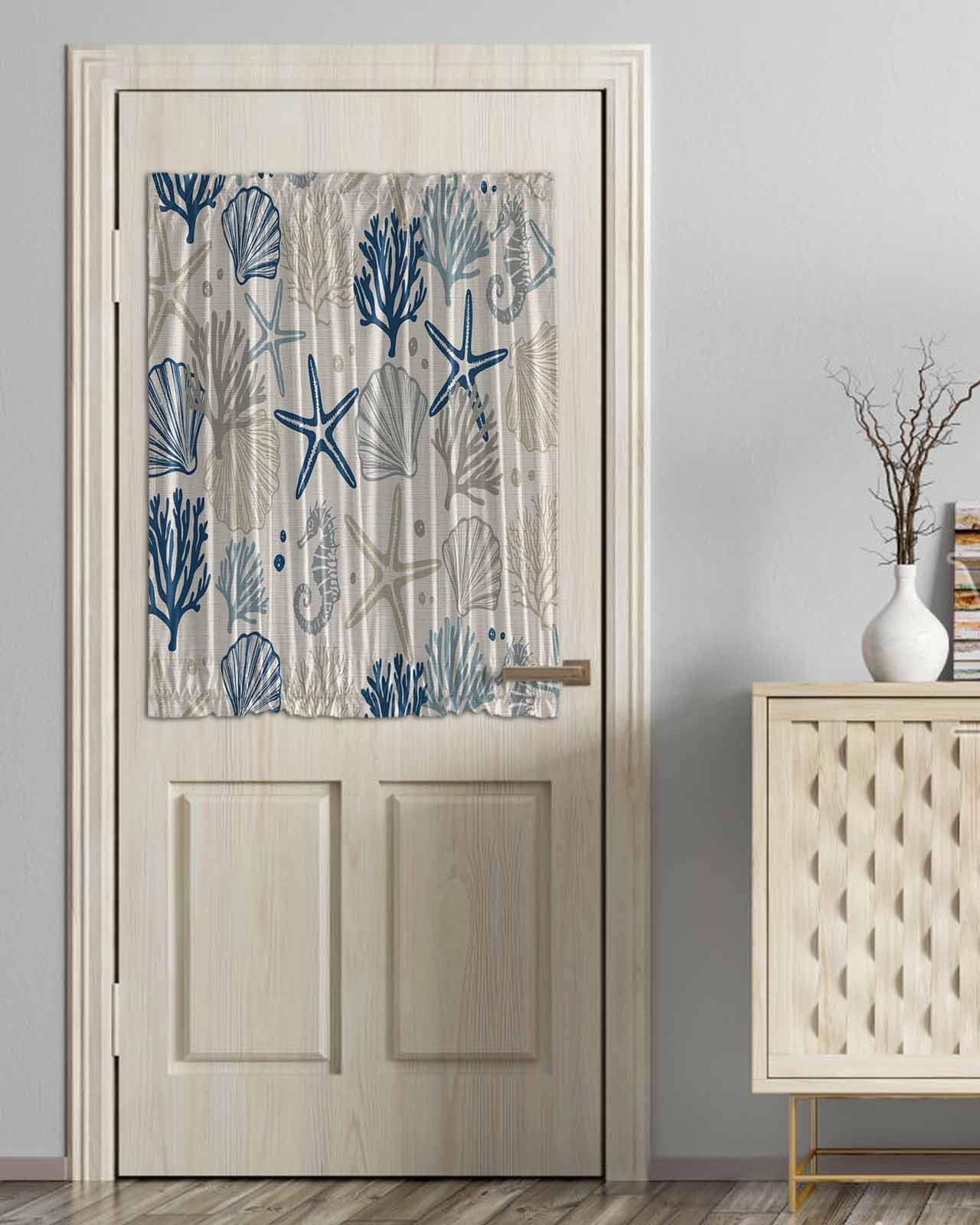 Blue Grey Coastal Door Curtains for Doorway Privacy, Rustic Ocean ...