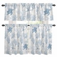 Blue Grey Coastal Kitchen Curtains,Sea Turtle Nautical Coral Summer ...