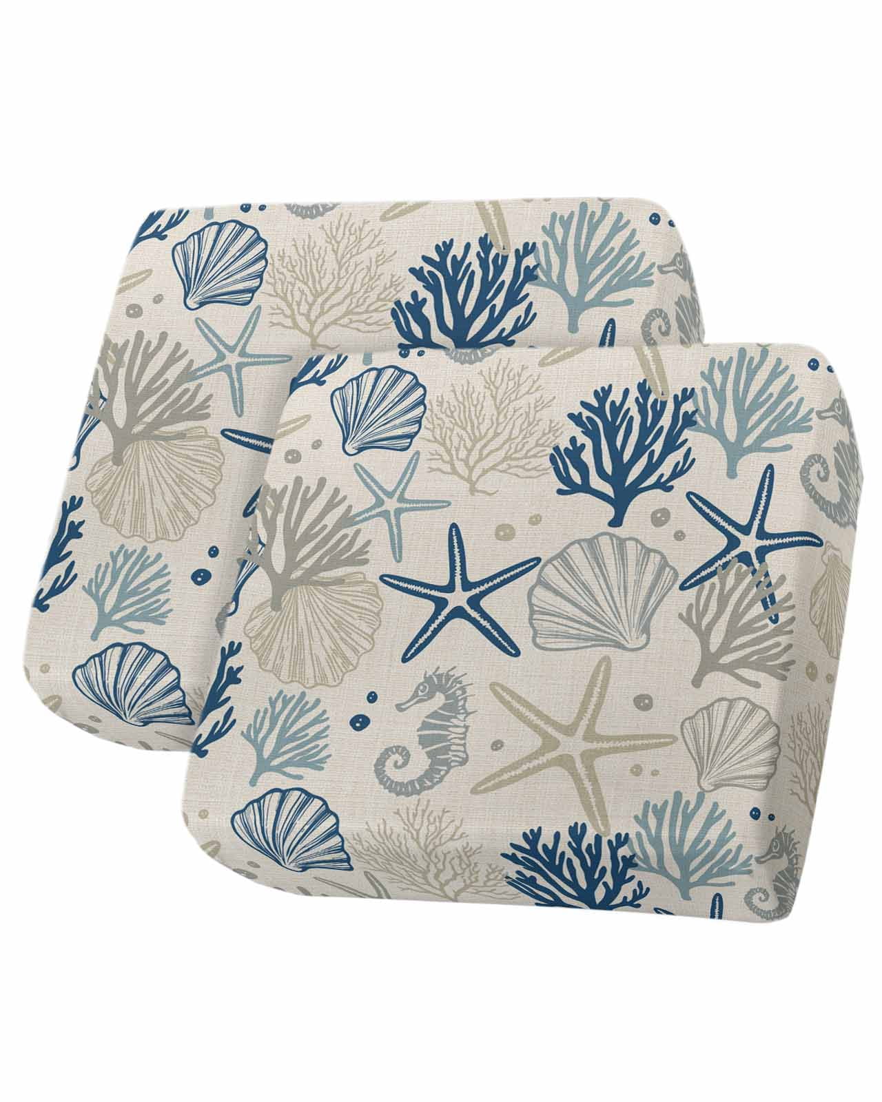 Blue Grey Coastal Sofa Couch Cushion Covers Washable, Removable ...