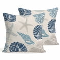 Blue Grey Coastal Throw Pillow Covers 20 x 20 Inch Pillow Covers Set of ...