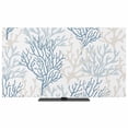 Blue Grey Coral Coastal TV Dust Cover,Stretchable TV Screen Desktop ...